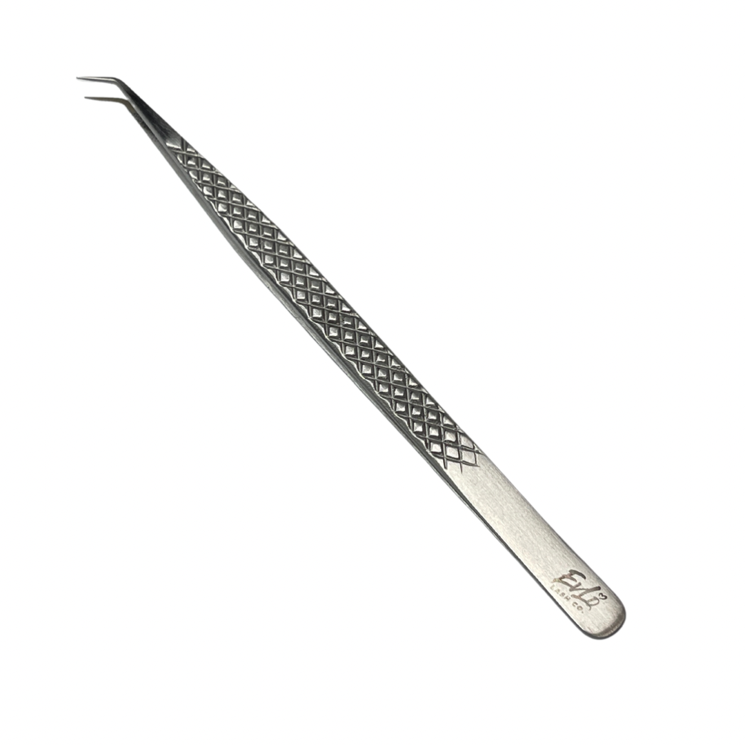 Long Angled Fiber Tip Tweezer – EvLo Lash
