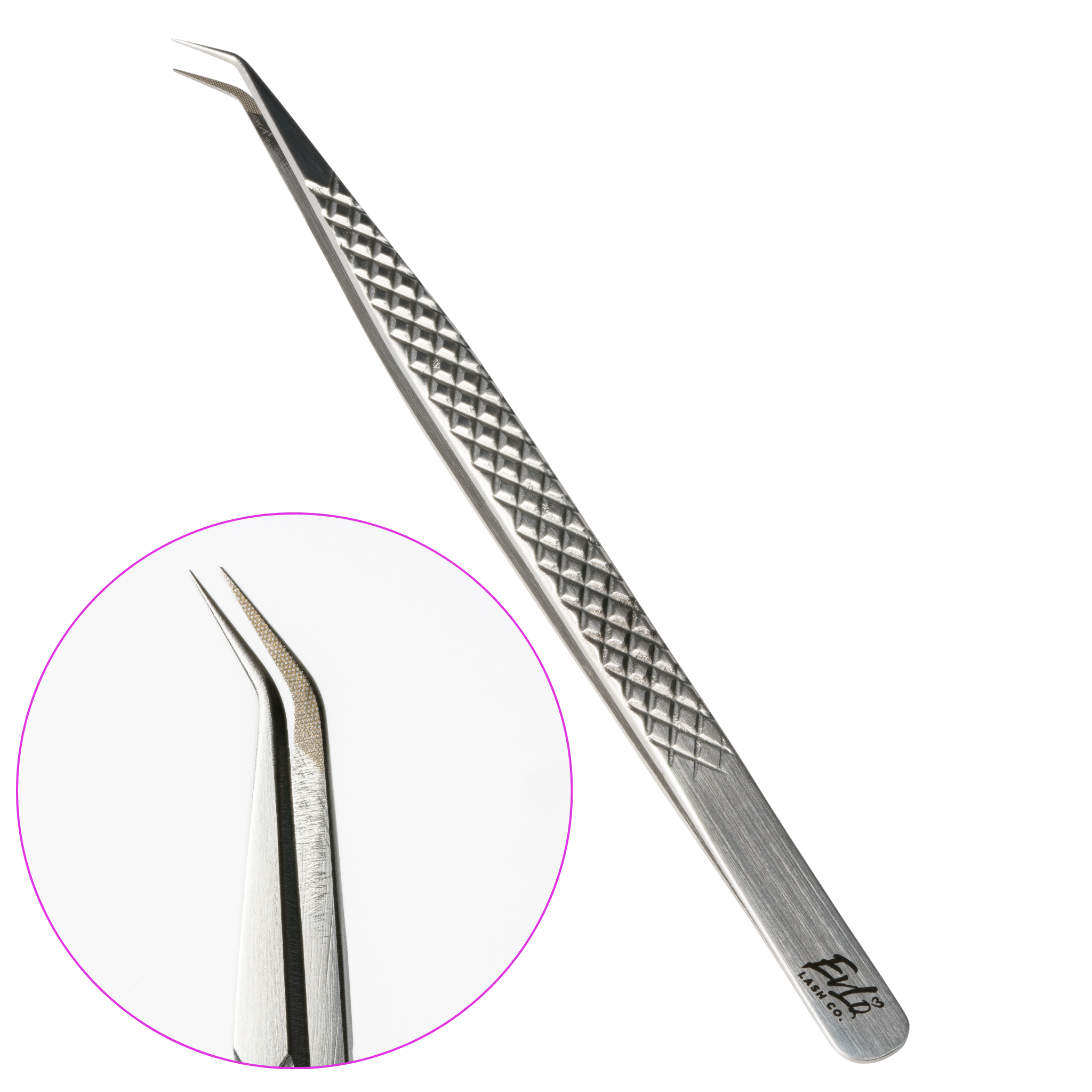 Biggie - Long Angled Fiber Tip Tweezer – EvLo Lash Co.